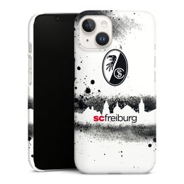 DeinDesign iPhone 14 Handy Premium Case Smartphone Handyh&uuml;lle Schutzh&uuml;lle matt Skyline Sc Freiburg Logo Premium Case