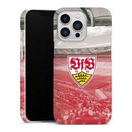 DeinDesign iPhone 13 Pro Handy Premium Case Smartphone Handyh&uuml;lle Schutzh&uuml;lle gl&auml;nzend Stadium Vfb Stuttgart Official Licensed Product Premium Case