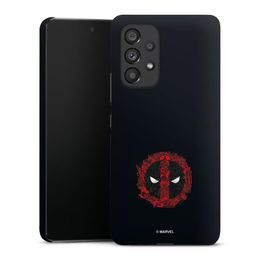 DeinDesign Galaxy A53 5G Handy Premium Case Smartphone Handyh&uuml;lle Schutzh&uuml;lle gl&auml;nzend Deadpool Marvel Logo Premium Case