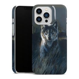 DeinDesign iPhone 13 Pro Handy Premium Case Smartphone Handyh&uuml;lle Schutzh&uuml;lle gl&auml;nzend Wolf Painting Nature Premium Case