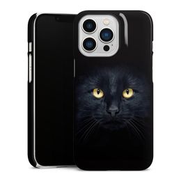 DeinDesign iPhone 13 Pro Handy Premium Case Smartphone Handyh&uuml;lle Schutzh&uuml;lle gl&auml;nzend Eye Cat Black Premium Case