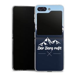 DeinDesign Galaxy Z Flip 5 Handy Hard Case Schutzh&uuml;lle transparent Smartphone Handy H&uuml;lle Wanderlust Sky Mountain Hard Case