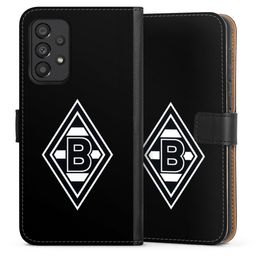 DeinDesign Galaxy A33 5G Handy Klapph&uuml;lle Handyh&uuml;lle aus Kunst Leder schwarz Flip Case Coat Of Arms Gladbach Borussia M&ouml;nchengladbach Sideflip mit langer Lasche