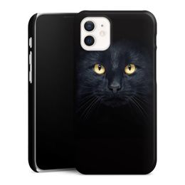 DeinDesign iPhone 12 mini Handy Premium Case Smartphone Handyh&uuml;lle Schutzh&uuml;lle gl&auml;nzend Eye Cat Black Premium Case