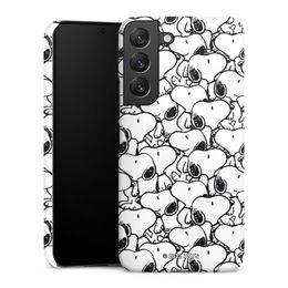 DeinDesign Galaxy S22 Handy Premium Case Smartphone Handyh&uuml;lle Schutzh&uuml;lle gl&auml;nzend Peanuts Snoopy Muster Premium Case
