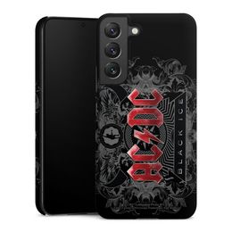DeinDesign Galaxy S22 Handy Premium Case Smartphone Handyh&uuml;lle Schutzh&uuml;lle matt Merchandise Black Ice Acdc Premium Case
