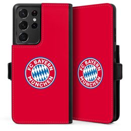 DeinDesign Galaxy S21 Ultra 5G Handy Klapph&uuml;lle Handyh&uuml;lle aus Kunst Leder schwarz Flip Case Fc Bayern M&uuml;nchen Fcb Logo Sideflip mit Lasche