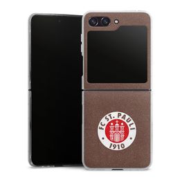 DeinDesign Galaxy Z Flip 5 Handy Hard Case Schutzh&uuml;lle transparent Smartphone Handy H&uuml;lle Fc St. Pauli Official Licensed Product Logo Hard Case