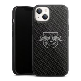 DeinDesign iPhone 13 Handy Gallery Case Handyh&uuml;lle 9H Geh&auml;rtetes Glas R&uuml;ckseite H&uuml;lle Rb Leipzig Carbon Metallic Look Gallery Case