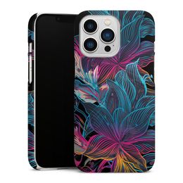 DeinDesign iPhone 13 Pro Handy Premium Case Smartphone Handyh&uuml;lle Schutzh&uuml;lle matt Colourful Flowers Neon Premium Case