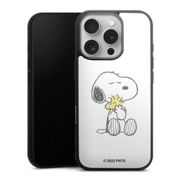 DeinDesign iPhone 16 Pro Handy Gallery Case Handyh&uuml;lle 9H Geh&auml;rtetes Glas R&uuml;ckseite H&uuml;lle Snoopy Love Peanuts Gallery Case