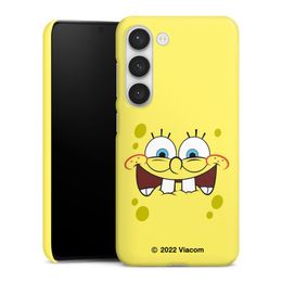 DeinDesign Galaxy S23 Handy Premium Case Smartphone Handyh&uuml;lle Schutzh&uuml;lle gl&auml;nzend Official Licensed Product Spongebob Kindheit Premium Case