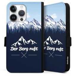 DeinDesign iPhone 14 Pro Max Handy Klapph&uuml;lle Handyh&uuml;lle aus Kunst Leder schwarz Flip Case Wanderlust Sky Mountain Sideflip mit Lasche