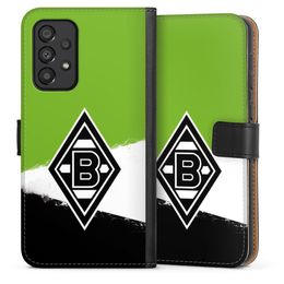 DeinDesign Galaxy A33 5G Handy Klapph&uuml;lle Handyh&uuml;lle aus Kunst Leder schwarz Flip Case Bmg Official Licensed Product Borussia M&ouml;nchengladbach Sideflip mit langer