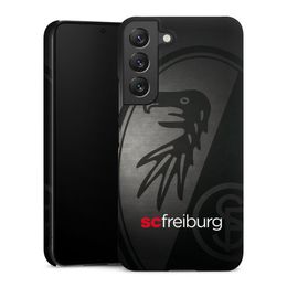 DeinDesign Galaxy S22 Handy Premium Case Smartphone Handyh&uuml;lle Schutzh&uuml;lle matt Official Licensed Product Sc Freiburg Metallic Look Premium Case