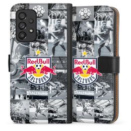 DeinDesign Galaxy A53 5G Handy Klapph&uuml;lle Handyh&uuml;lle aus Kunst Leder schwarz Flip Case Red Bull Fc Red Bull Salzburg Salzburg Sideflip mit langer Lasche