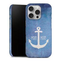 DeinDesign iPhone 16 Pro Handy Premium Case Smartphone Handyh&uuml;lle Schutzh&uuml;lle matt Anchor Maritim Blue Premium Case