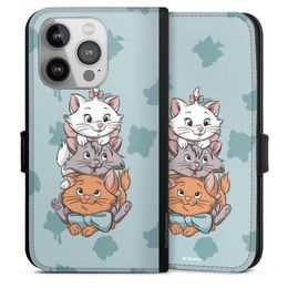 DeinDesign iPhone 14 Pro Handy Klapph&uuml;lle Handyh&uuml;lle aus Kunst Leder schwarz Flip Case Disney Aristocats Cat Sideflip mit langer Lasche