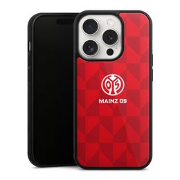 DeinDesign iPhone 15 Pro Handy Gallery Case Handyh&uuml;lle 9H Geh&auml;rtetes Glas R&uuml;ckseite H&uuml;lle Mainz 05 Official Licensed Product Merchandise Gallery Case