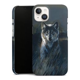 DeinDesign iPhone 14 Handy Premium Case Smartphone Handyh&uuml;lle Schutzh&uuml;lle matt Wolf Painting Nature Premium Case
