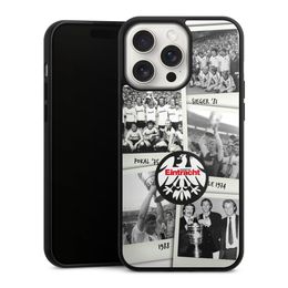 DeinDesign iPhone 15 Pro Max Handy Gallery Case Handyh&uuml;lle 9H Geh&auml;rtetes Glas R&uuml;ckseite H&uuml;lle Retro Official Licensed Product Eintracht Frankfurt Gallery Case