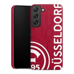 DeinDesign Galaxy S22 Handy Premium Case Smartphone Handyh&uuml;lle Schutzh&uuml;lle gl&auml;nzend Lettering F95 Fortuna D&uuml;sseldorf Premium Case