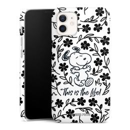 DeinDesign iPhone 12 mini Handy Premium Case Smartphone Handyh&uuml;lle Schutzh&uuml;lle matt Peanuts Flowers Snoopy Premium Case