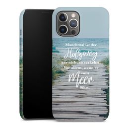 DeinDesign iPhone 12 Pro Max Handy Premium Case Smartphone Handyh&uuml;lle Schutzh&uuml;lle matt Spruch Beach Statement Premium Case