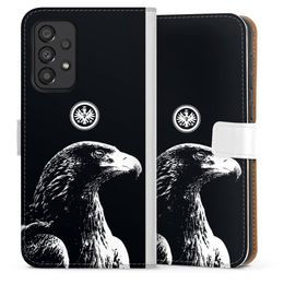 DeinDesign Galaxy A33 5G Handy Klapph&uuml;lle Handyh&uuml;lle aus Kunst Leder wei&szlig; Flip Case Official Licensed Product Eintracht Frankfurt Attila Sideflip mit Lasche