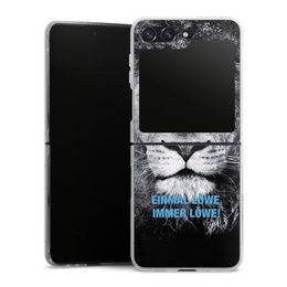 DeinDesign Galaxy Z Flip 5 Handy Hard Case Schutzh&uuml;lle transparent Smartphone Handy H&uuml;lle Tsv 1860 M&uuml;nchen Official Licensed Product Lion Hard Case