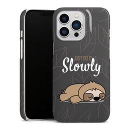 DeinDesign iPhone 13 Pro Handy Premium Case Smartphone Handyh&uuml;lle Schutzh&uuml;lle gl&auml;nzend Sloth Lazy Sunday Sayings Premium Case