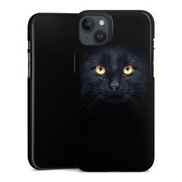 DeinDesign iPhone 14 Plus Handy Premium Case Smartphone Handyh&uuml;lle Schutzh&uuml;lle gl&auml;nzend Eye Cat Black Premium Case