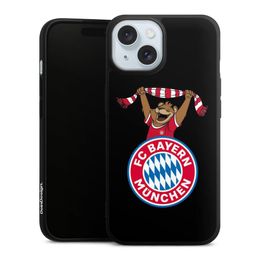 DeinDesign iPhone 15 Handy Premium Silikon H&uuml;lle Handyh&uuml;lle schwarz Case Bernie Official Licensed Product Fc Bayern M&uuml;nchen Silikon Premium Case