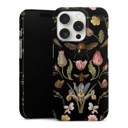 DeinDesign iPhone 15 Pro Handy Premium Case Smartphone Handyh&uuml;lle Schutzh&uuml;lle matt Flower Wreath Bee Blossom Premium Case