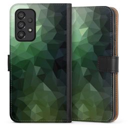 DeinDesign Galaxy A33 5G Handy Klapph&uuml;lle Handyh&uuml;lle aus Kunst Leder schwarz Flip Case Mosaic Geometric Tarnmuster Sideflip mit langer Lasche