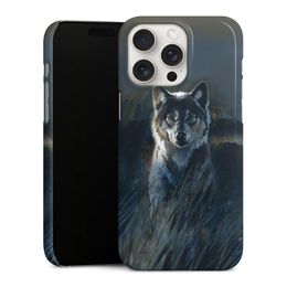 DeinDesign iPhone 15 Pro Max Handy Premium Case Smartphone Handyh&uuml;lle Schutzh&uuml;lle gl&auml;nzend Wolf Painting Nature Premium Case