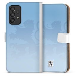DeinDesign Galaxy A33 5G Handy Klapph&uuml;lle Handyh&uuml;lle aus Kunst Leder wei&szlig; Flip Case Official Licensed Product Logo Tsv 1860 M&uuml;nchen Sideflip mit Lasche