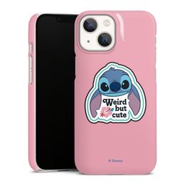 DeinDesign iPhone 13 Mini Handy Premium Case Smartphone Handyh&uuml;lle Schutzh&uuml;lle gl&auml;nzend Lilo & Stitch Disney Sayings Premium Case