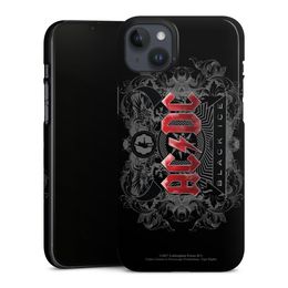 DeinDesign iPhone 14 Plus Handy Premium Case Smartphone Handyh&uuml;lle Schutzh&uuml;lle gl&auml;nzend Merchandise Black Ice Acdc Premium Case