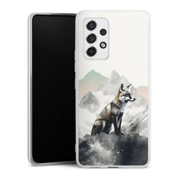 DeinDesign Galaxy A53 5G Handy Silikon H&uuml;lle Case transparent Handyh&uuml;lle Nature Mountain Fox Silikon Case