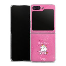 DeinDesign Galaxy Z Flip 5 Handy Hard Case Schutzh&uuml;lle transparent Smartphone Handy H&uuml;lle Pummeleinhorn Pummel & Friends Official Licensed Product Hard Case