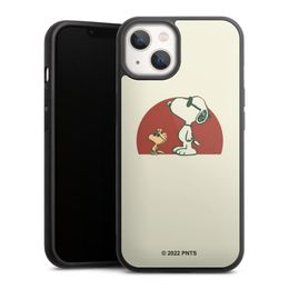 DeinDesign iPhone 13 Handy Gallery Case Handyh&uuml;lle 9H Geh&auml;rtetes Glas R&uuml;ckseite H&uuml;lle Snoopy Official Licensed Product Kindheit Gallery Case