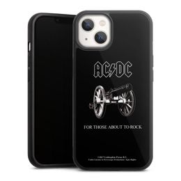 DeinDesign iPhone 13 Handy Gallery Case Handyh&uuml;lle 9H Geh&auml;rtetes Glas R&uuml;ckseite H&uuml;lle Music Acdc Merchandise Gallery Case