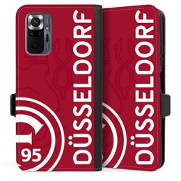 DeinDesign Xiaomi Redmi Note 10 Pro Handy Klapph&uuml;lle Handyh&uuml;lle aus Kunst Leder schwarz Flip Case Fortuna D&uuml;sseldorf Lettering F95 Sideflip mit langer Lasche