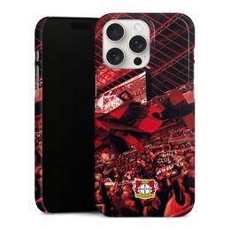 DeinDesign iPhone 15 Pro Max Handy Premium Case Smartphone Handyh&uuml;lle Schutzh&uuml;lle gl&auml;nzend Merchandise Official Licensed Product Bayer 04 Leverkusen Premium Case
