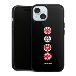 DeinDesign iPhone 15 Handy Gallery Case Handyh&uuml;lle 9H Geh&auml;rtetes Glas R&uuml;ckseite H&uuml;lle Eintracht Frankfurt Soccer Sge Gallery Case