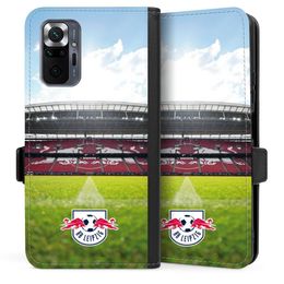 DeinDesign Xiaomi Redmi Note 10 Pro Handy Klapph&uuml;lle Handyh&uuml;lle aus Kunst Leder schwarz Flip Case Official Licensed Product Stadium Rb Leipzig Sideflip mit 