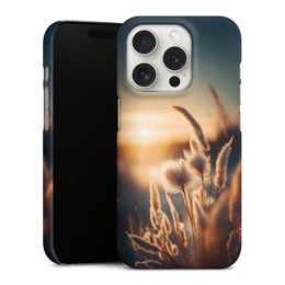 DeinDesign iPhone 15 Pro Handy Premium Case Smartphone Handyh&uuml;lle Schutzh&uuml;lle matt Sun Pampasgras Nature Premium Case