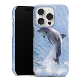 DeinDesign iPhone 15 Pro Handy Premium Case Smartphone Handyh&uuml;lle Schutzh&uuml;lle matt Wale Ocean Dolphin Premium Case
