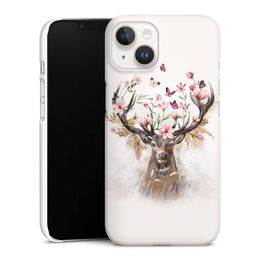 DeinDesign iPhone 14 Handy Premium Case Smartphone Handyh&uuml;lle Schutzh&uuml;lle matt Deer Flowers Animals Premium Case